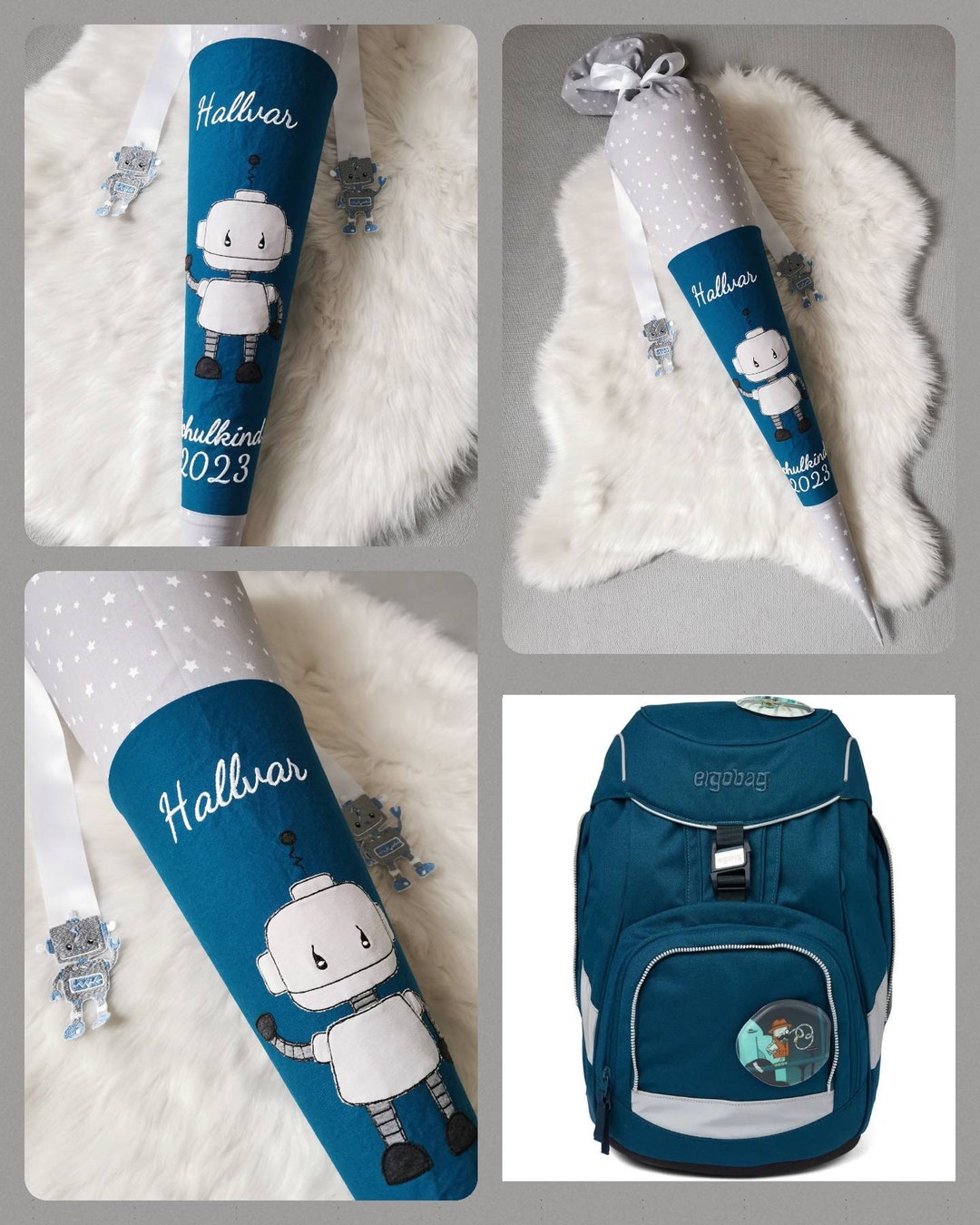 Ergobag Robot Bear, School Bag, School Child 2024, Handmade on Request ...