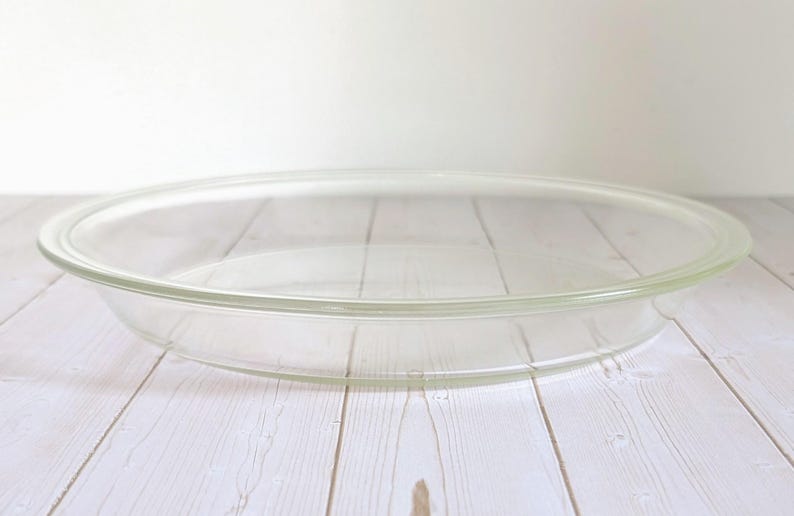 PYREX Vintage 1940s Clear Glass "flat Rim" 10" Pie Plate Baking Dish ...