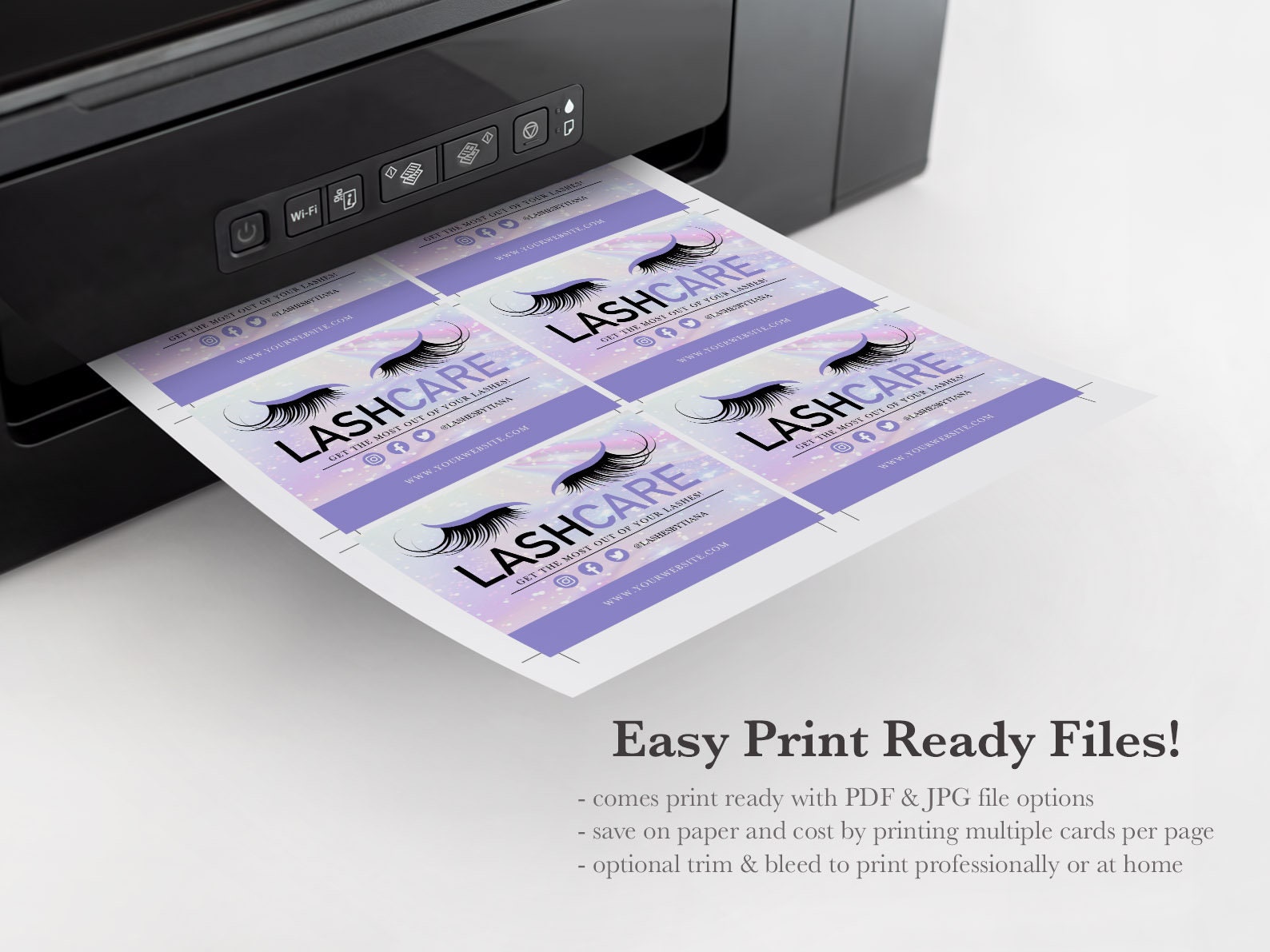 EDITABLE Lash Extension Aftercare Card, Eyelash Extensions, Eyelashes ...