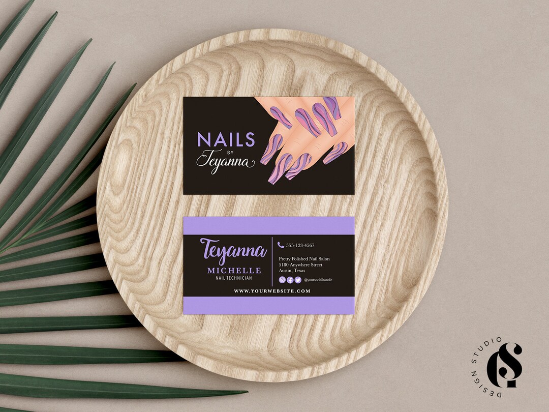 EDITABLE Business Card, Nail Artist Business Card, Beauty Business ...