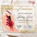 EDITABLE Certificate of Completion, Nail Technician, Red Nails ...