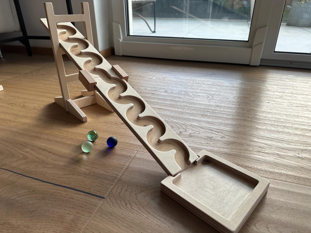 Marble Run Set for Large 3 Cm Marbles, 2 Winding Tracks Including Tower ...