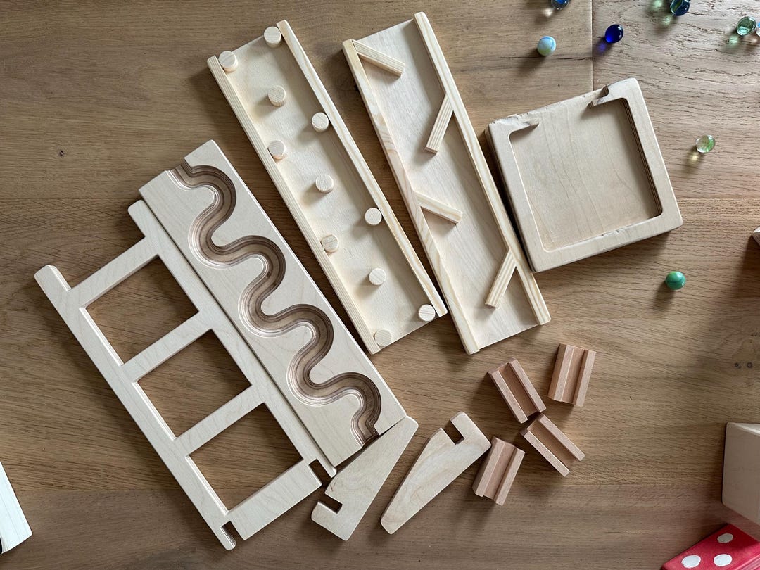 Large Marble Run Set Extra Long, 3 Different Marble Run Plates ...