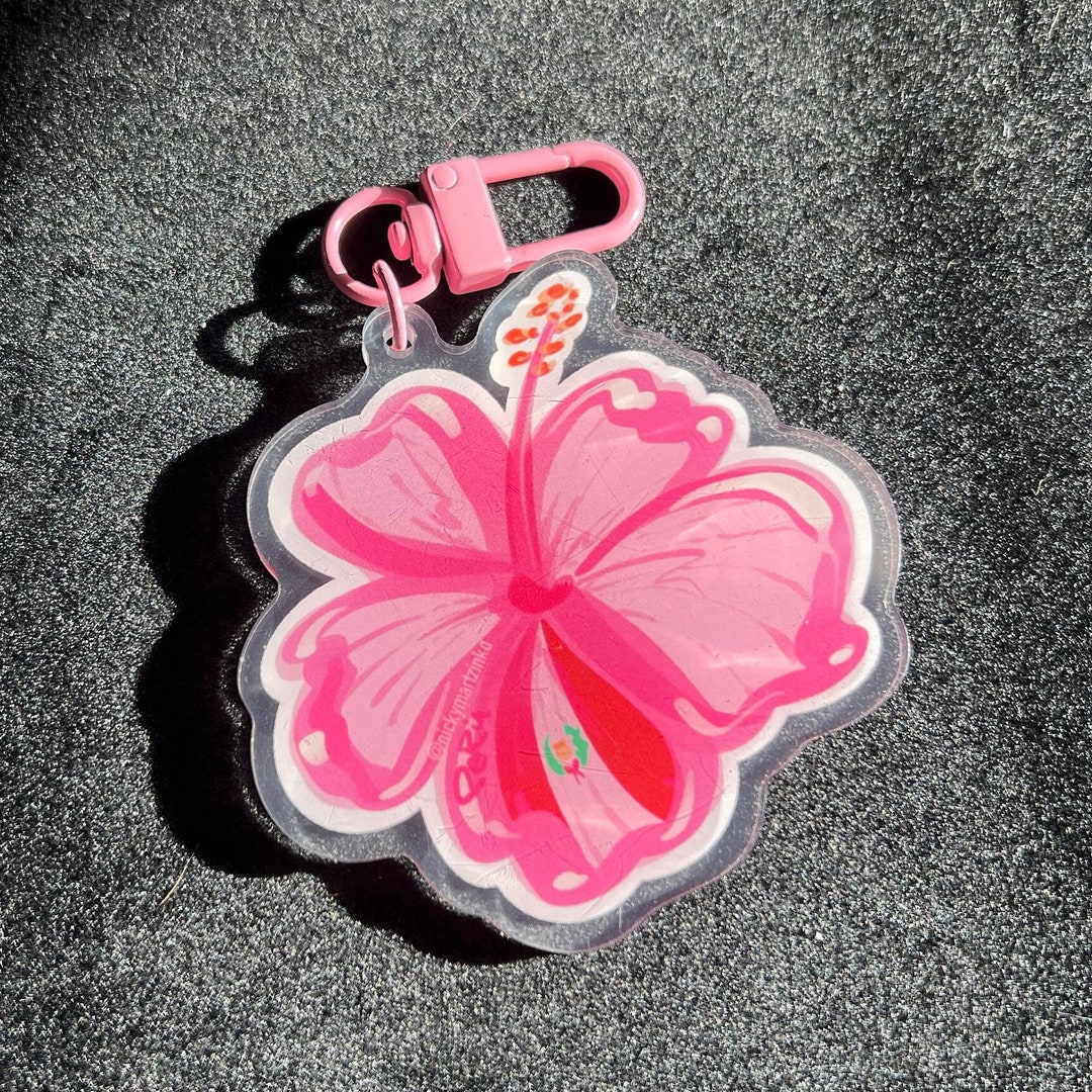 Peru Keychain Hibiscus Flor De Maga Keychain Pink Amapola With Peru ...