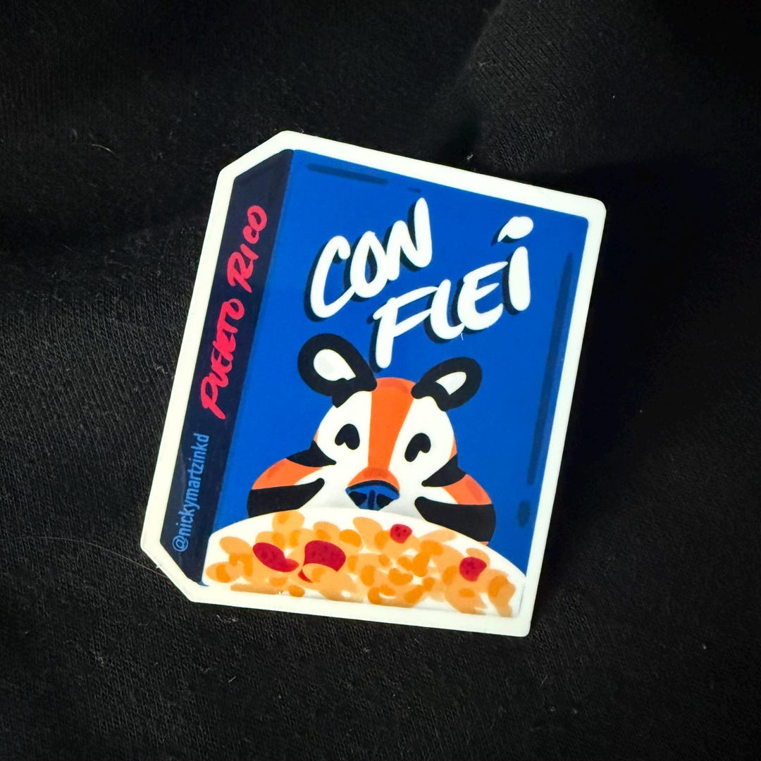 Funny Puertorican Sticker Cereal Box Conflei - Etsy