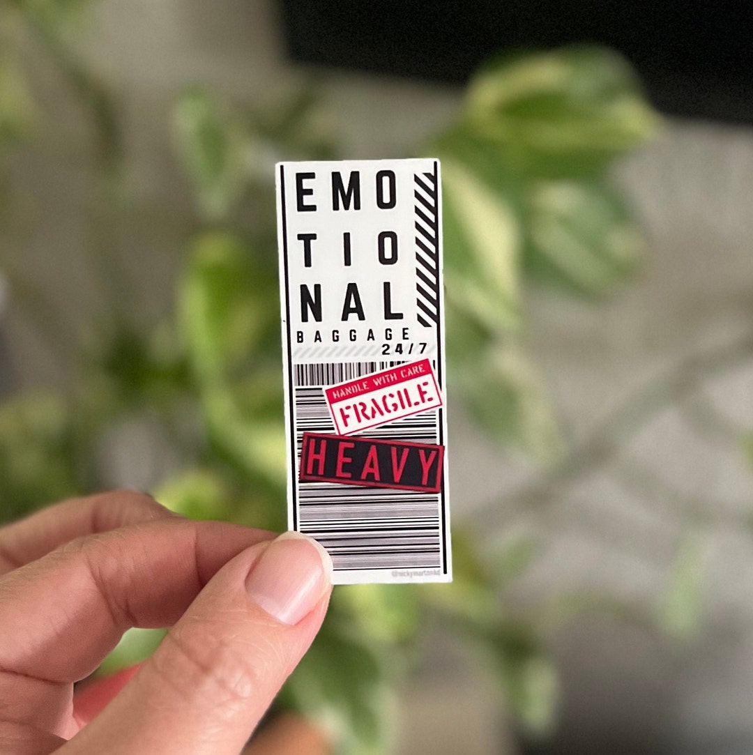 Emotional Baggage Sticker Humor Decal Fragile Heavy Baggage Gag Gift - Etsy