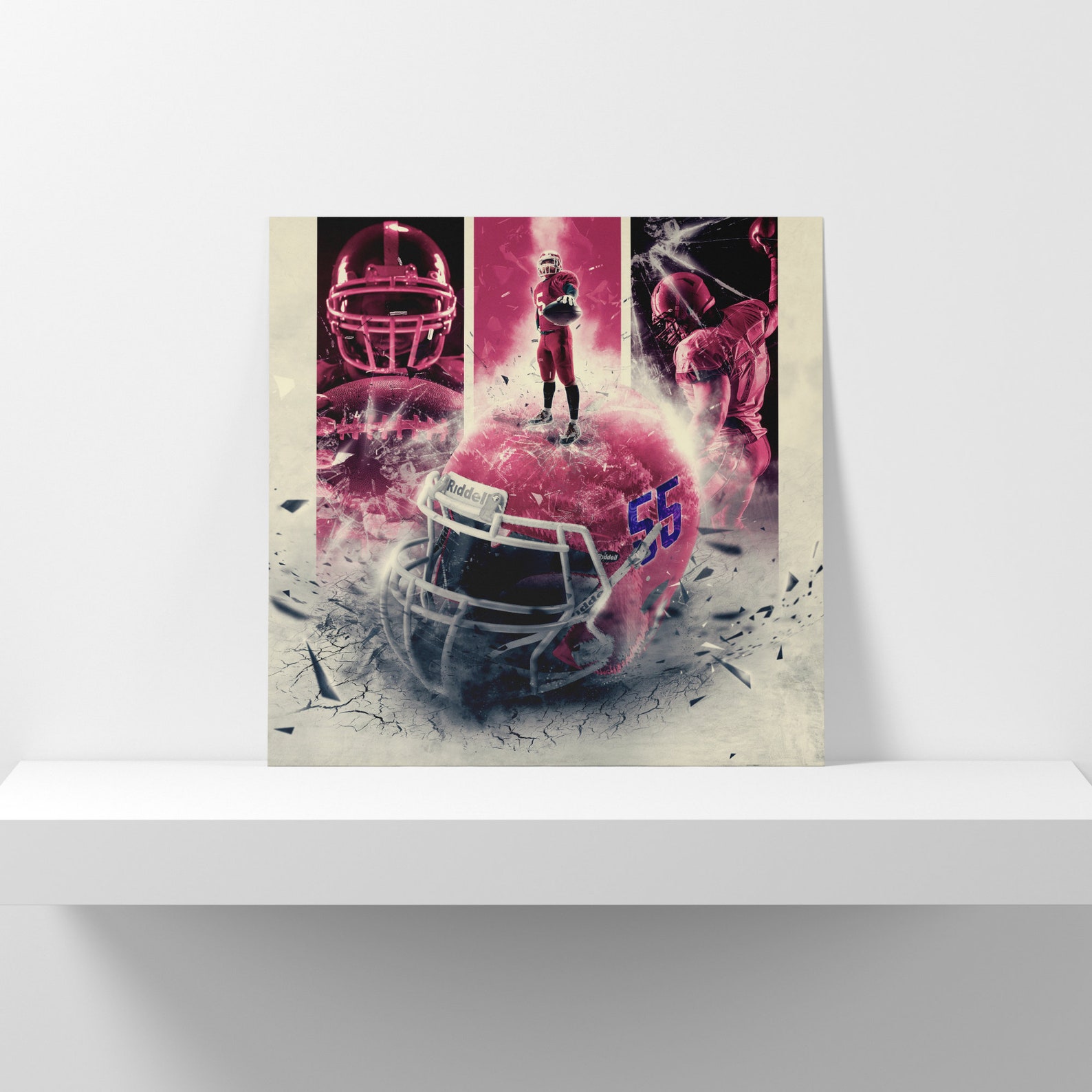 Photoshop Template Football Set Instagram & Printable Size - Etsy