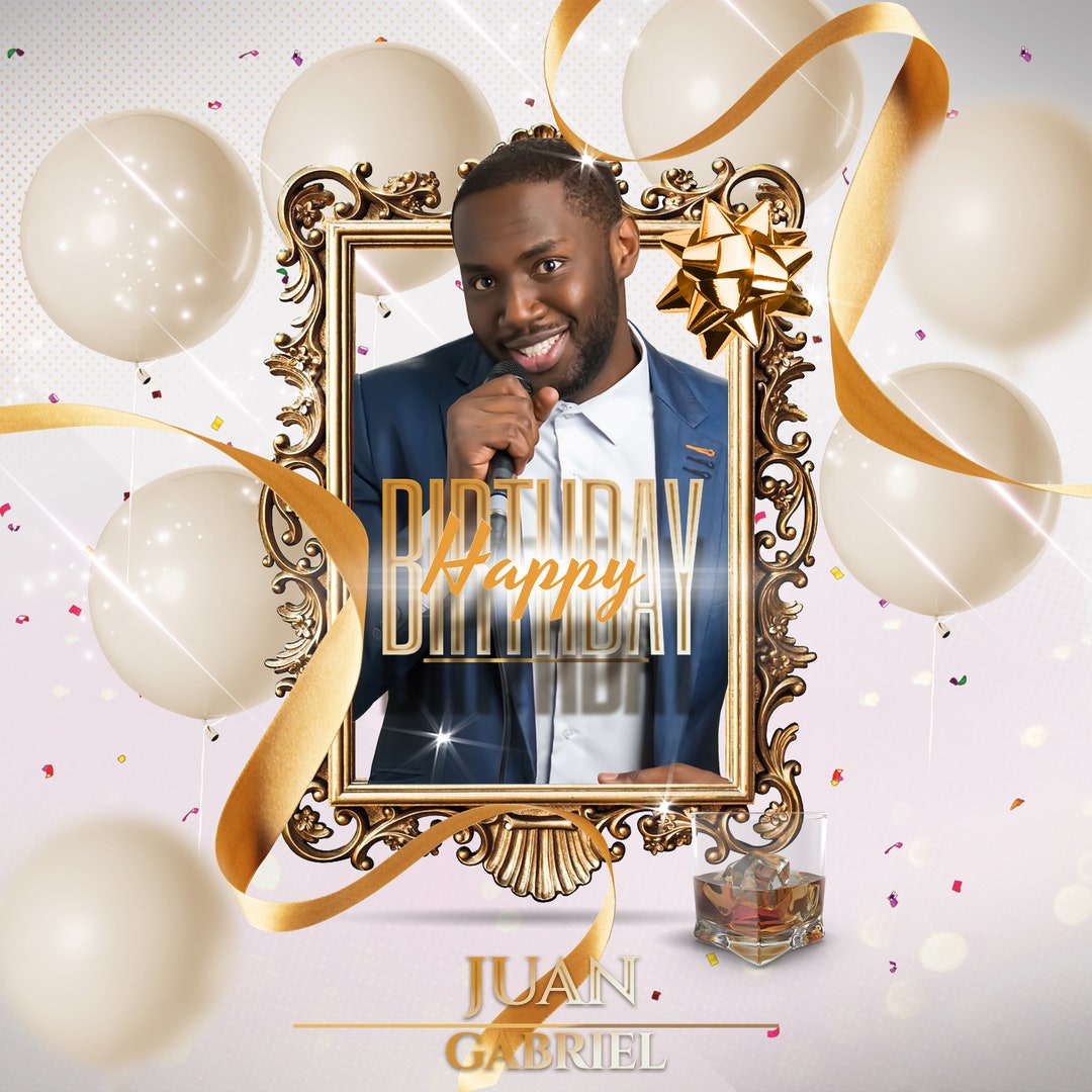 Birthday Poster Photoshop Template - Etsy