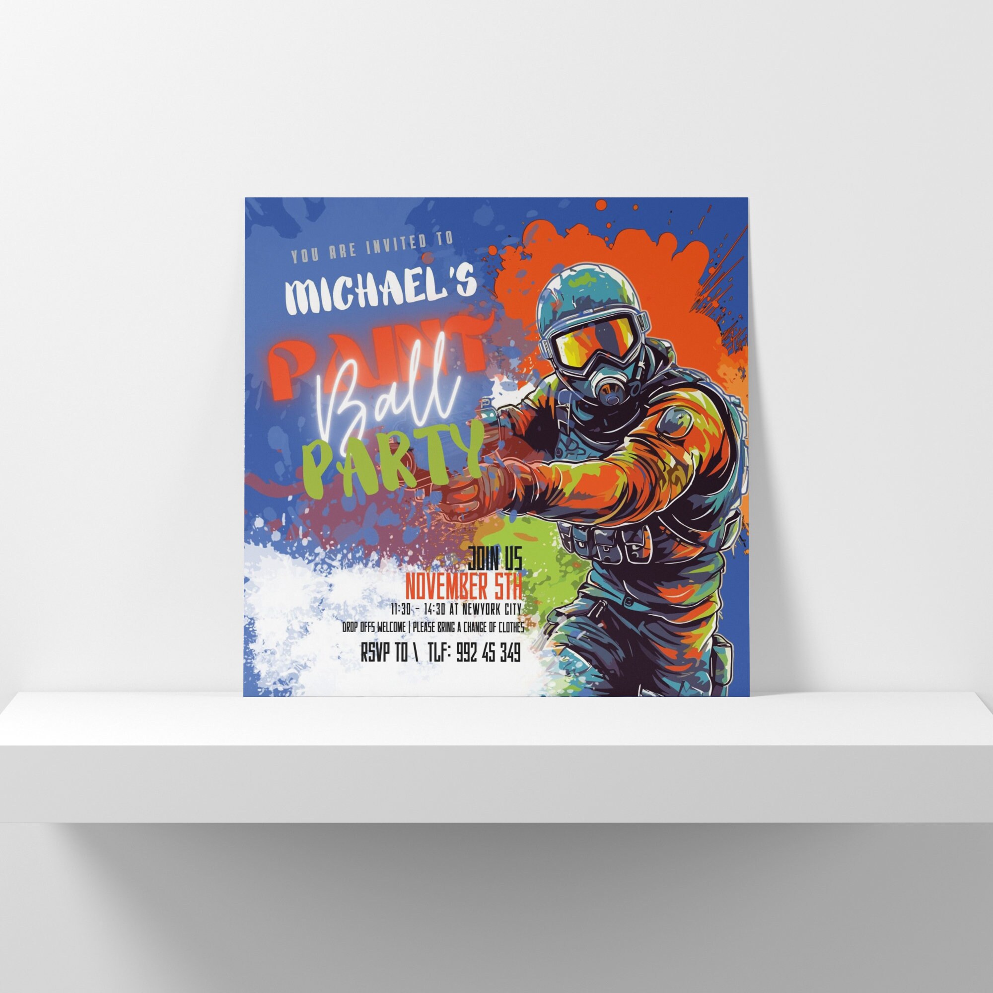 Paintball Party Birthday Invitation/ Paintball Party Invite/ Birthday ...