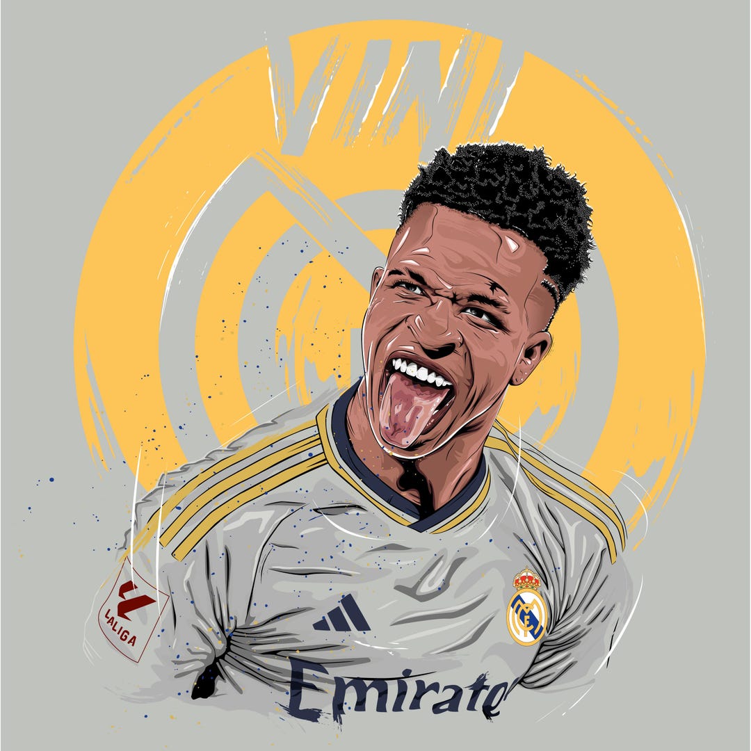 Vinícius Júnior Digital Illustration | 5K Resolution Vector File | High ...