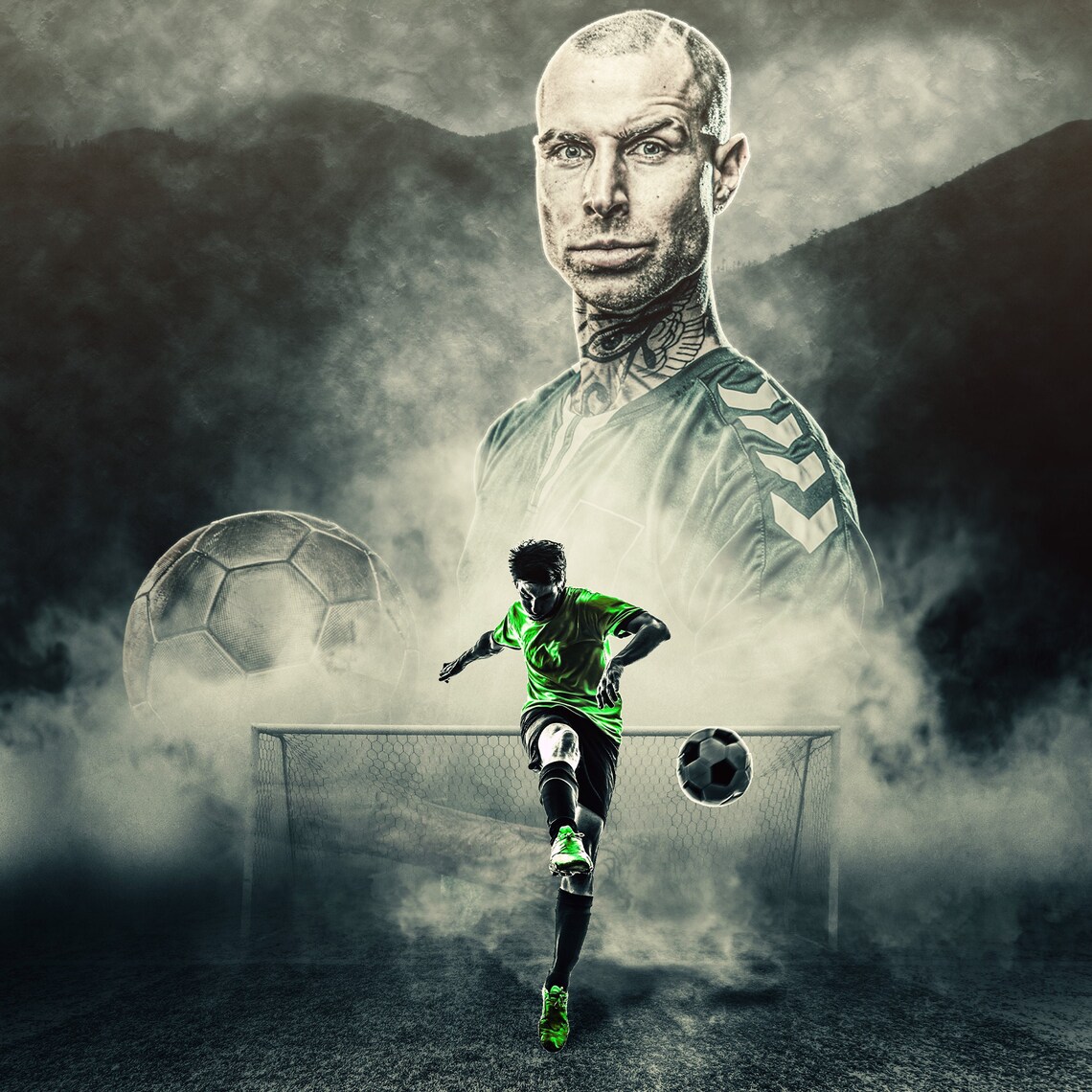 Sports Poster Photoshop Template Set Instagram Feed & Story, Printable ...