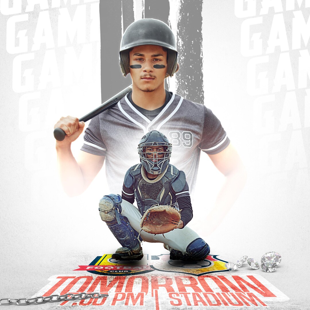 Sports Gameday Poster Photoshop Template Set - Instagram Feed ...