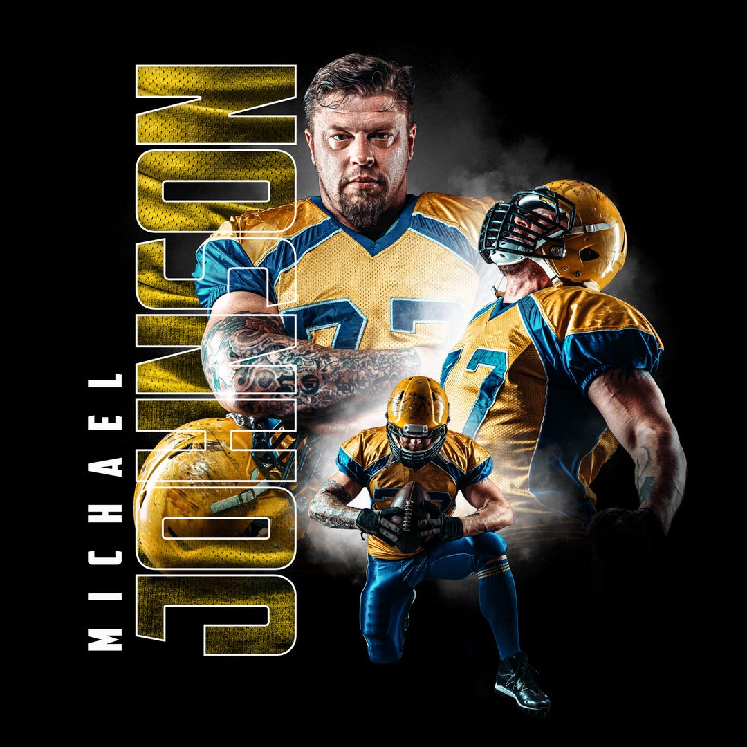 Sports Poster Photoshop Template Set - Instagram Feed & Printable Size ...