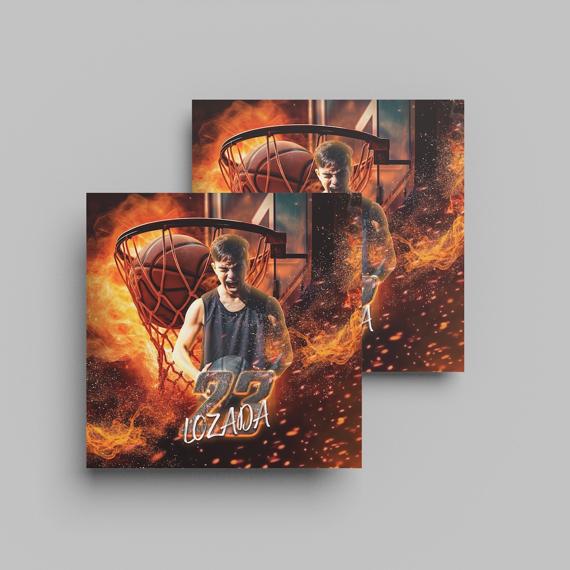 Photoshop Basketball Hoop Poster Template, Digital Sports Background ...