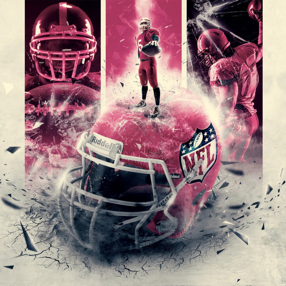 Photoshop Template Football Set Instagram & Printable Size | Etsy
