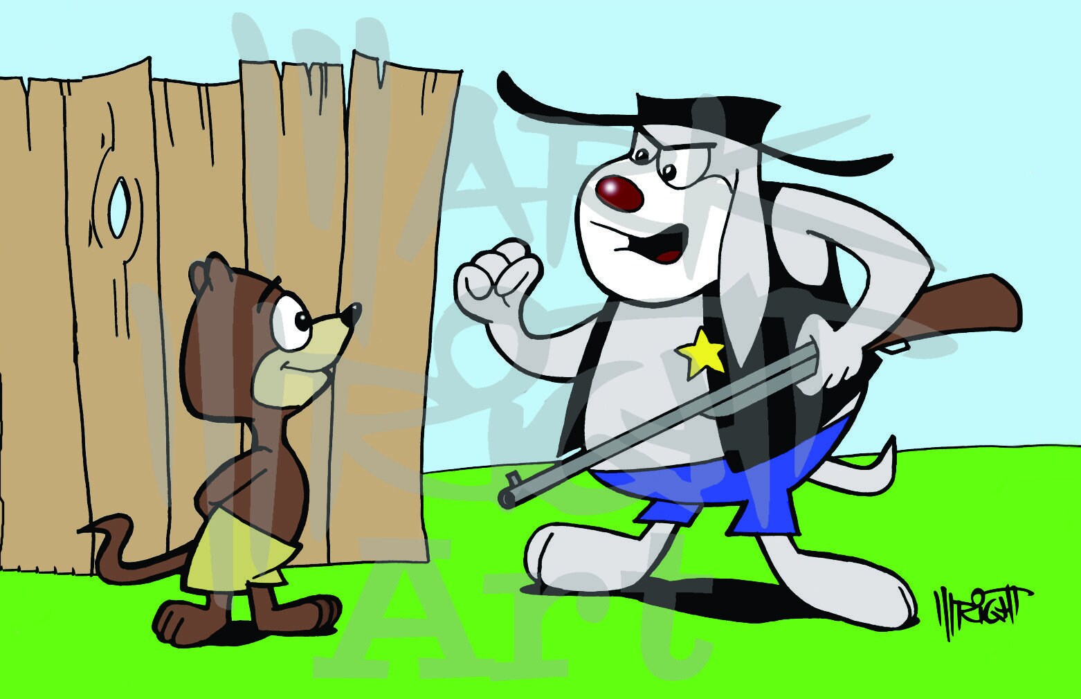 Deputy Dawg & Muskie 11 x 17 Art Print | Etsy