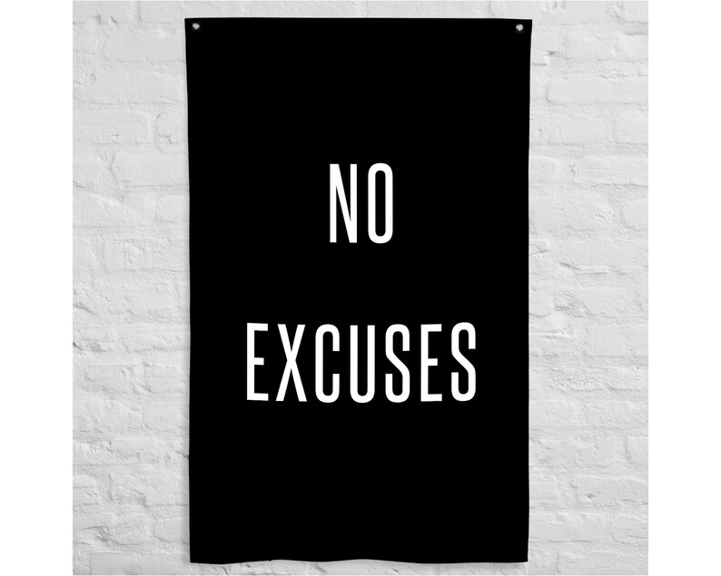 No Excuses Home Gym Motivational Flag Home Gym Banner - Etsy