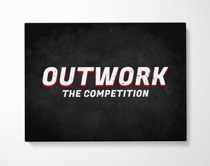 Outwork the Competition, Home Gym Motivational Wall Art, Home Gym Decor ...
