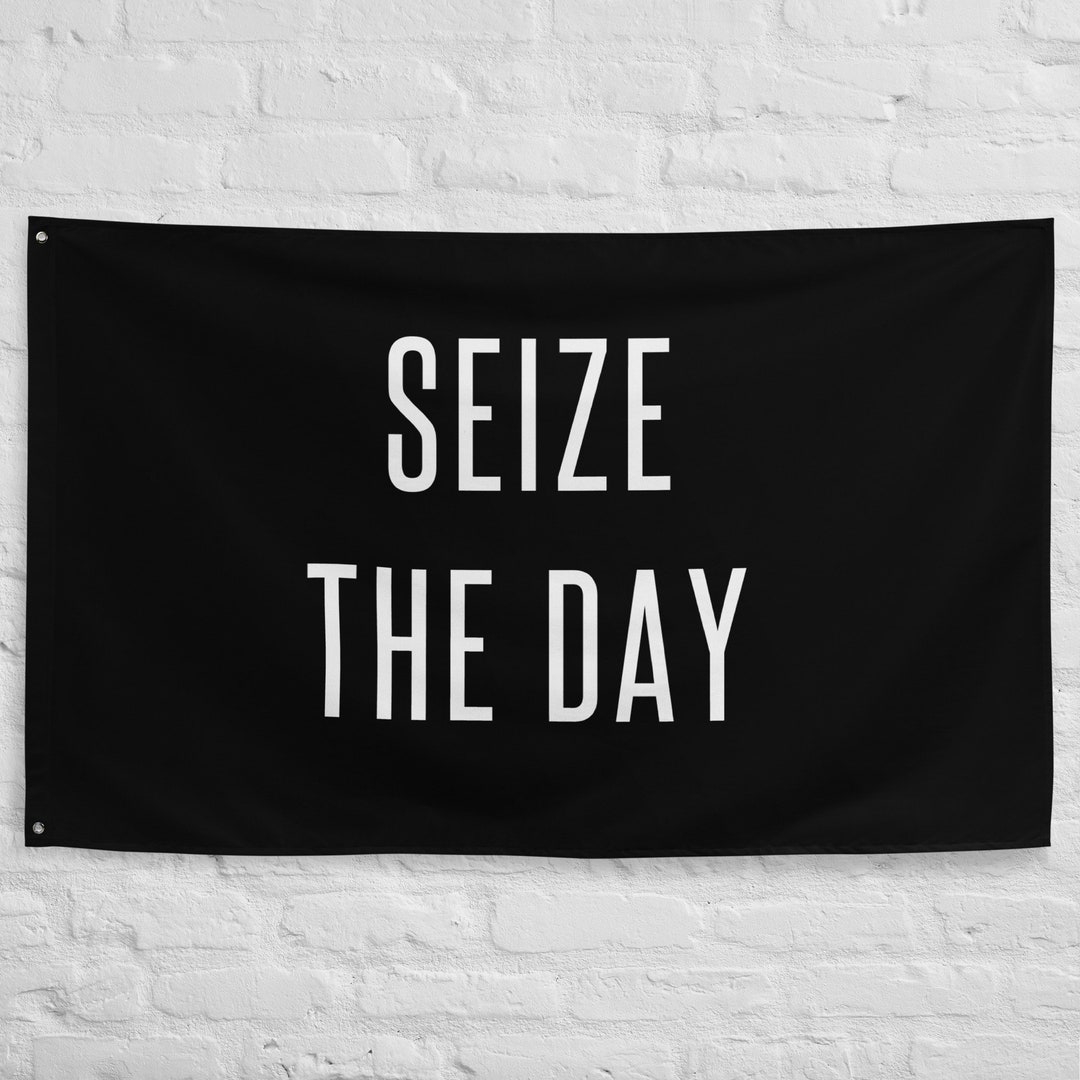 Seize the Day, Home Gym Motivational Flag, Home Gym Banner, Workout ...