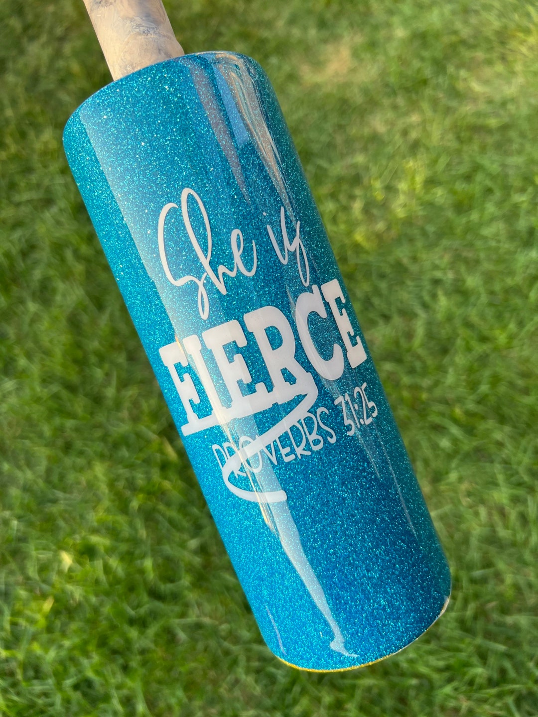 She is Fierce! Blue Glitter Stainless Steel Tumbler (24 Oz) - Etsy
