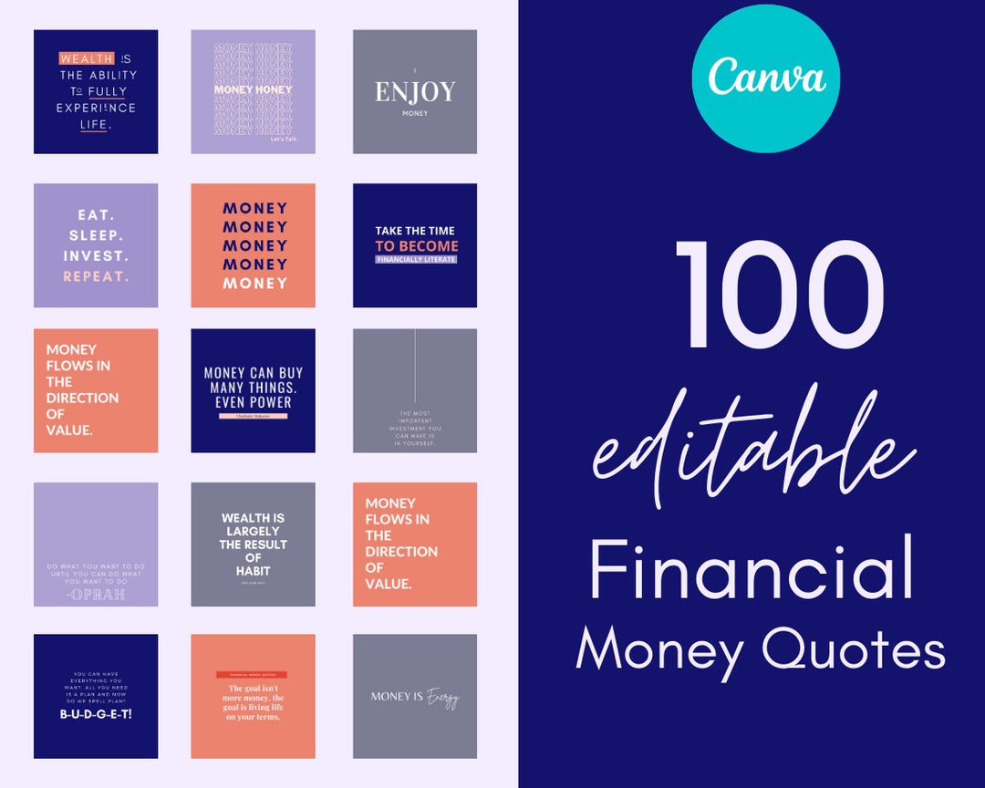 100 Editable Financial Money Quotes Financial Coaches Consultants ...