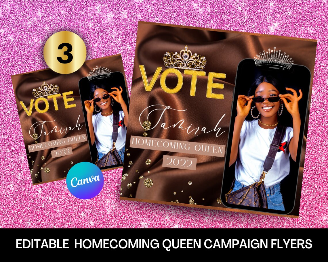 Homecoming Flyer Queen Campaign Flyers Vote Homecoming Queen Etsy