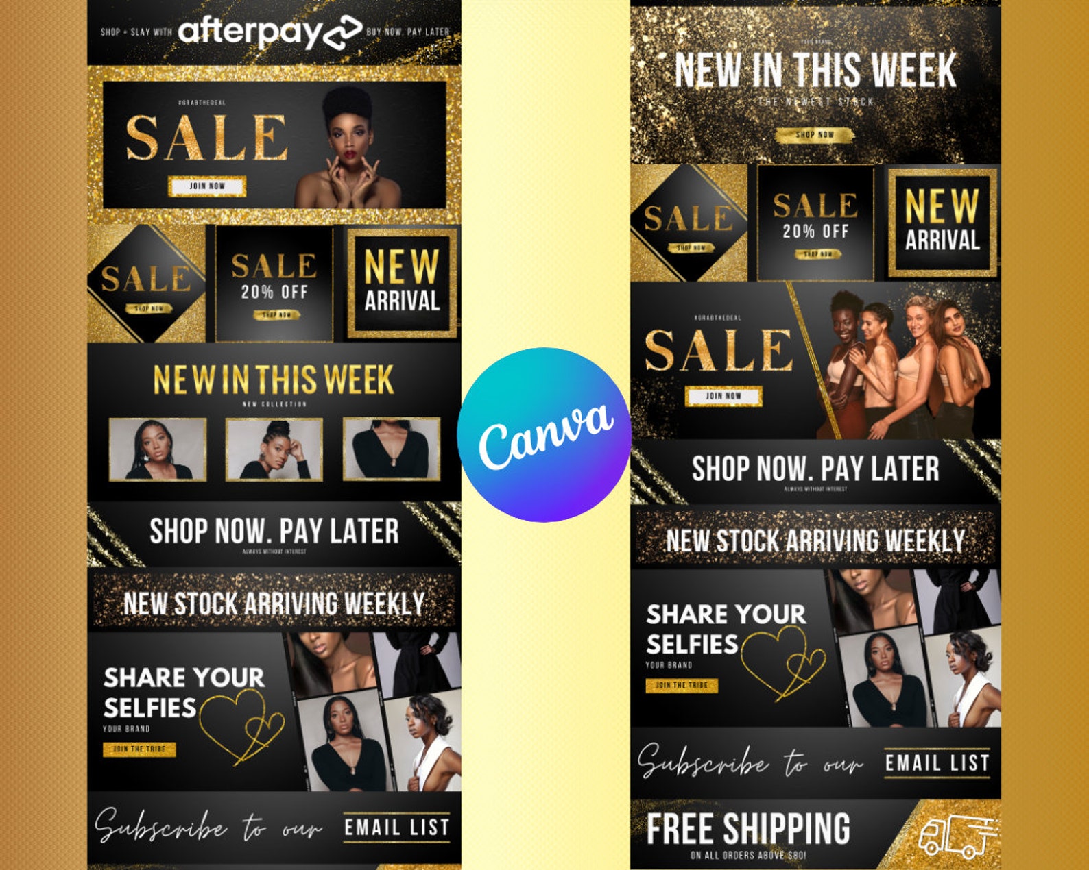 Luxury Hair Website Banner Kit, Hair Extensions Website Banner, Shopify ...