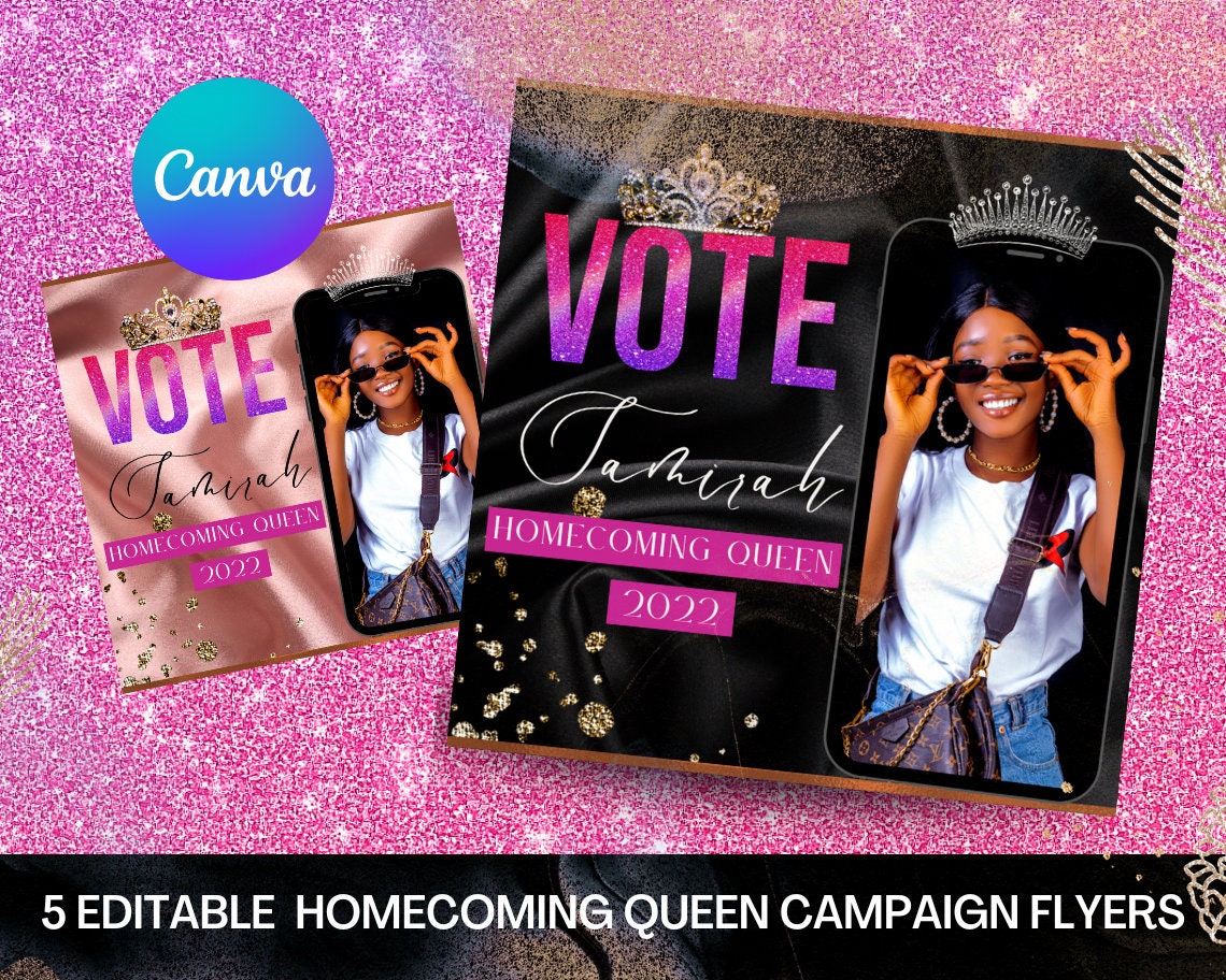Homecoming Flyer Queen Campaign Flyers Vote Homecoming Queen Etsy