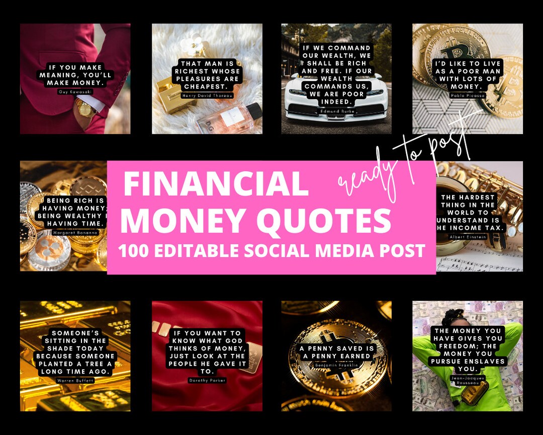 100 Editable Financial Money Quotes Financial Coaches Consultants ...