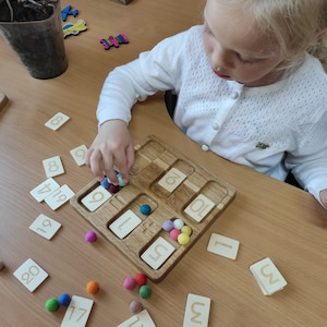 Gift for Kids Montessori Math Board 1-20 Number Cards for Learning ...