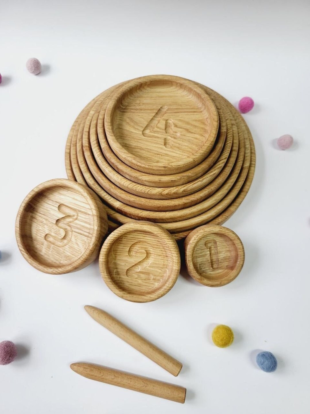 Montessori Number Trays or Plates Learning Numbers and - Etsy