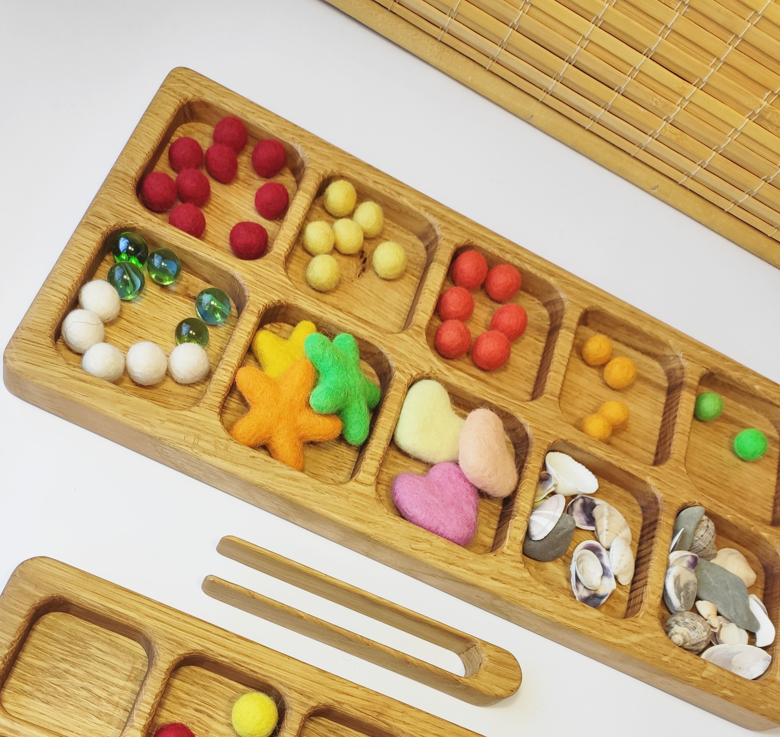 Montessori Sorting Tray With 10 Sections Sensory Play for - Etsy