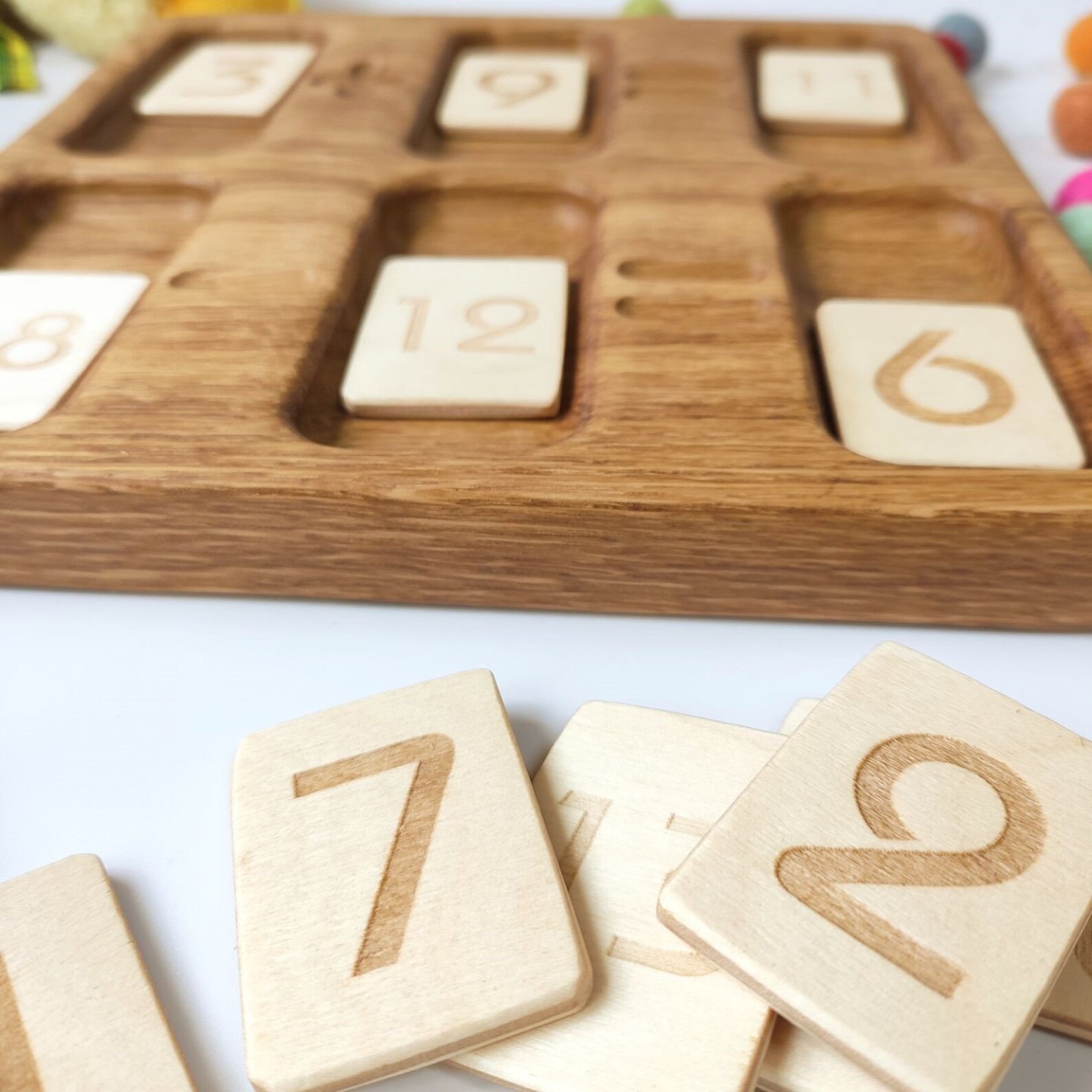 Gift for Kids Montessori Math Board 1-20 With Number Cards - Etsy