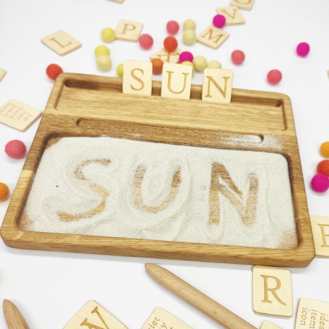 Montessori Materials Sand Writing Tray With Flashcard Holder - Etsy
