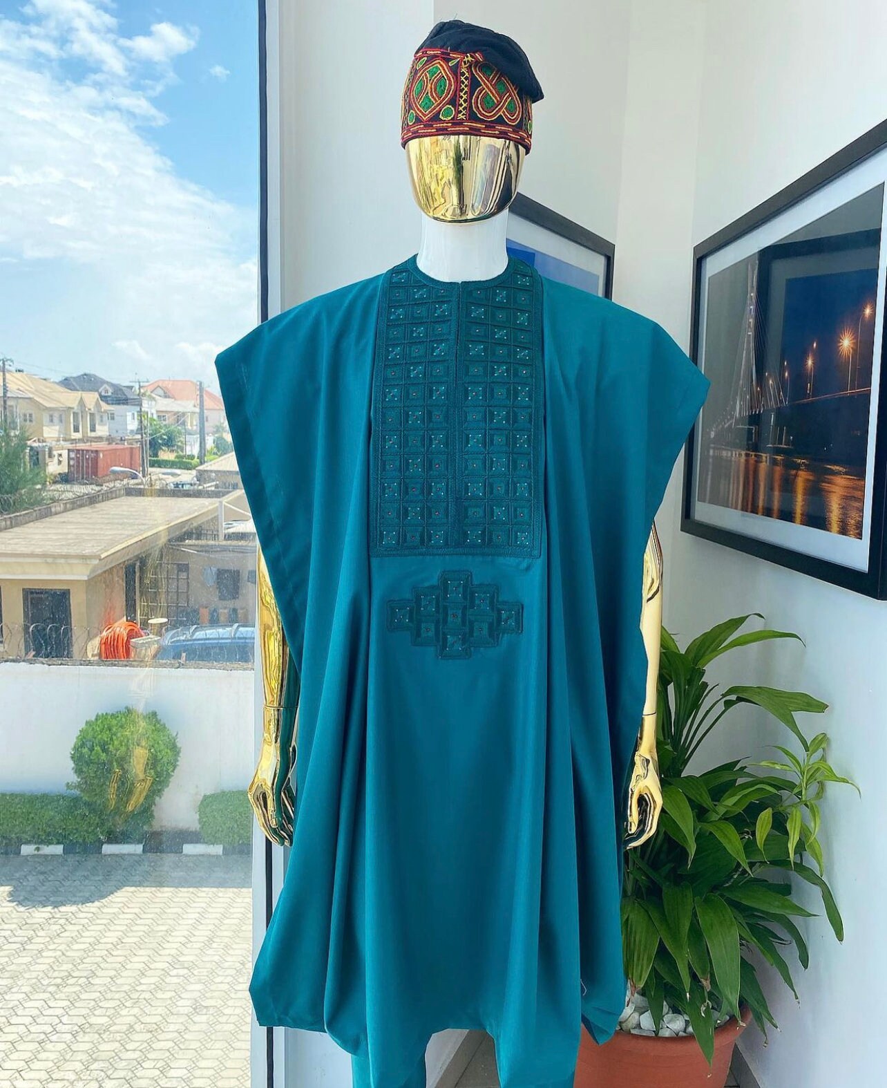 African Mens Traditional Agbada/babariga in Emerald Green - Etsy UK