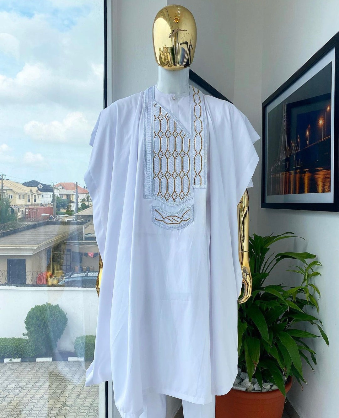 African Mens Traditional Agbada/babariga in White - Etsy UK