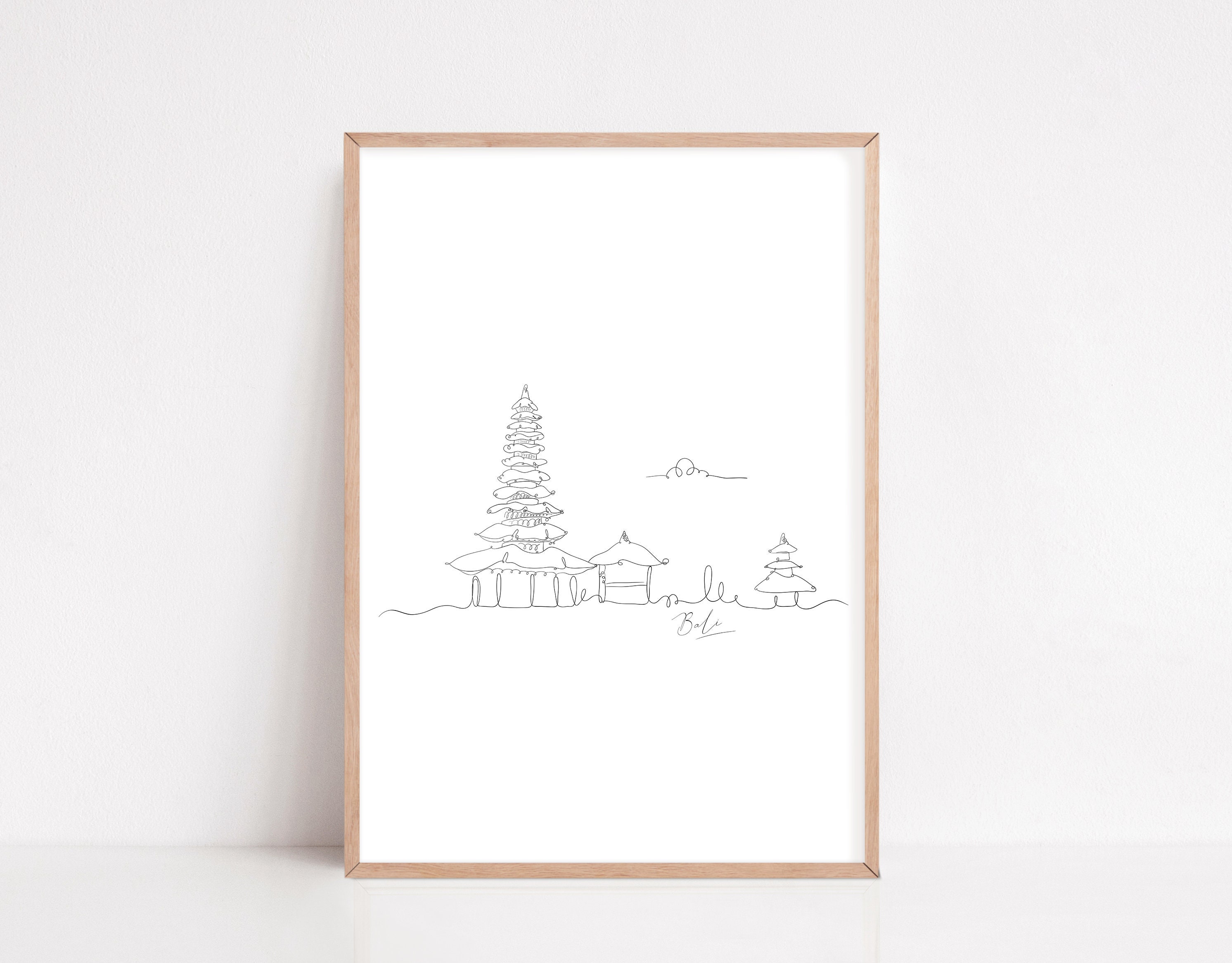 Bali Line Art Poster Abstract Printable City Line Art Poster Line Art ...