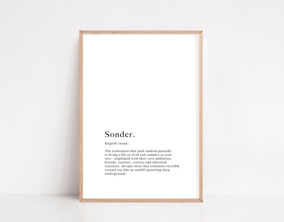 Sonder Poster Typography Printable Definition Poster - Etsy