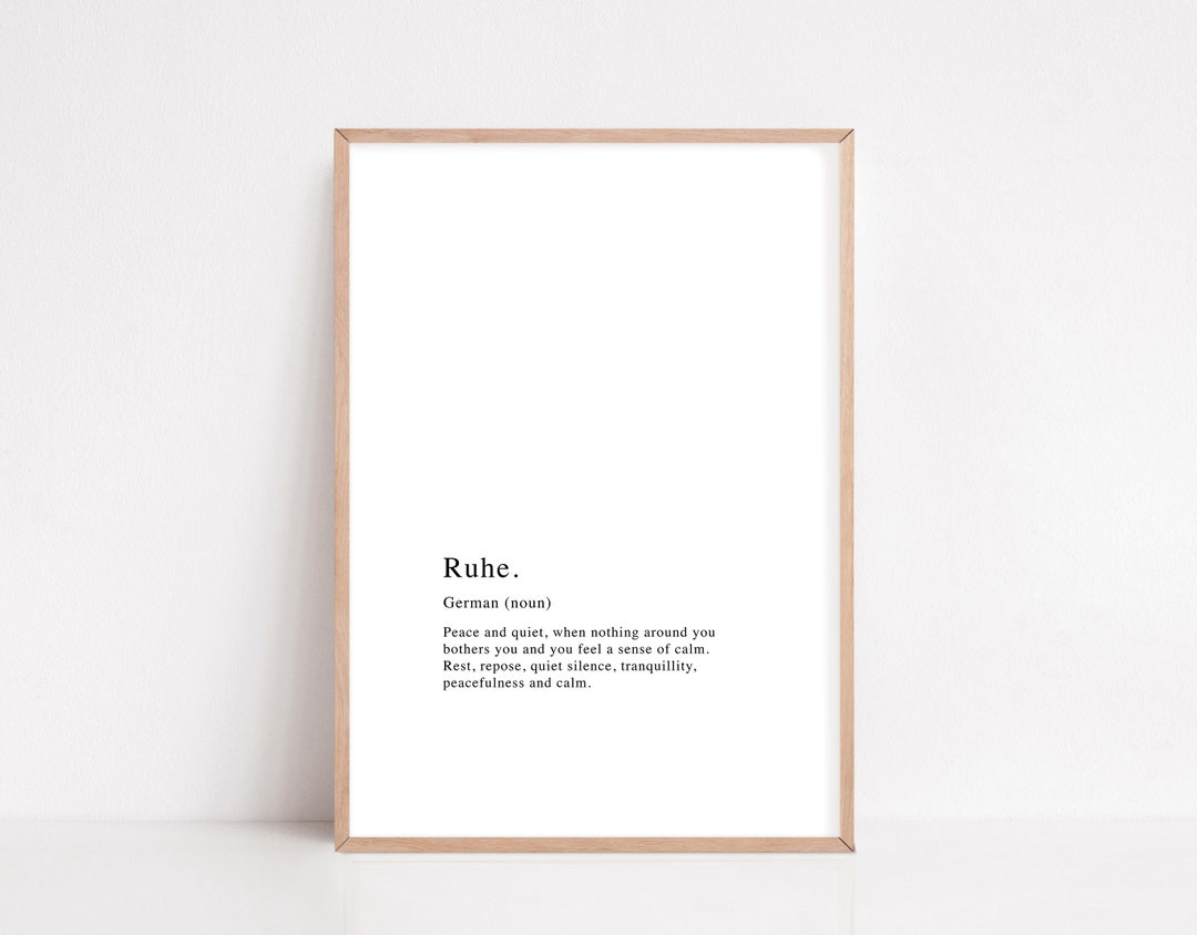 Ruhe Poster Typography Printable Definition Poster - Etsy