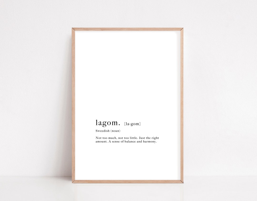 Lagom Poster Typography Printable Definition Poster Typography Wall Art ...