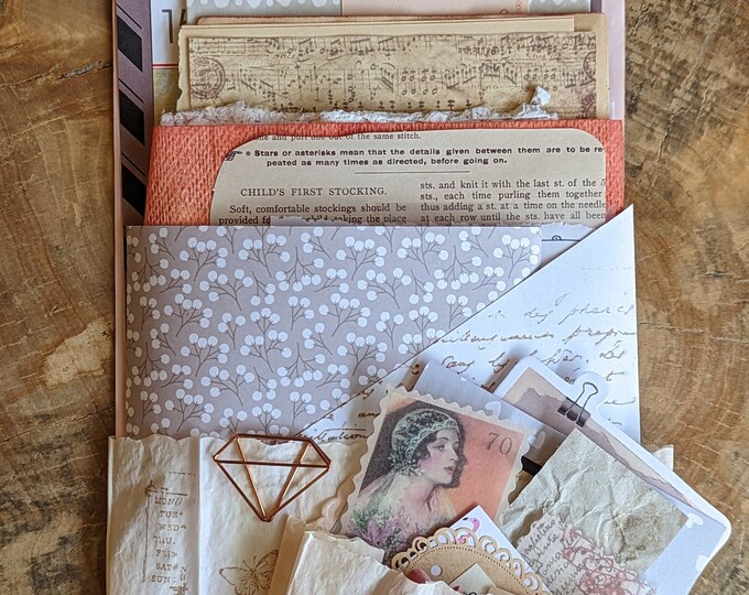 Paper and Ephemera 40+ Piece Set for Scrapbooking and Junk Journaling ...