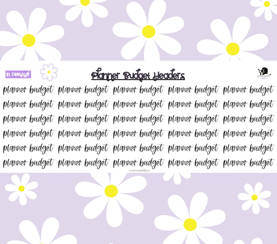 Planner Budget Headers Sticker Sheet - Etsy