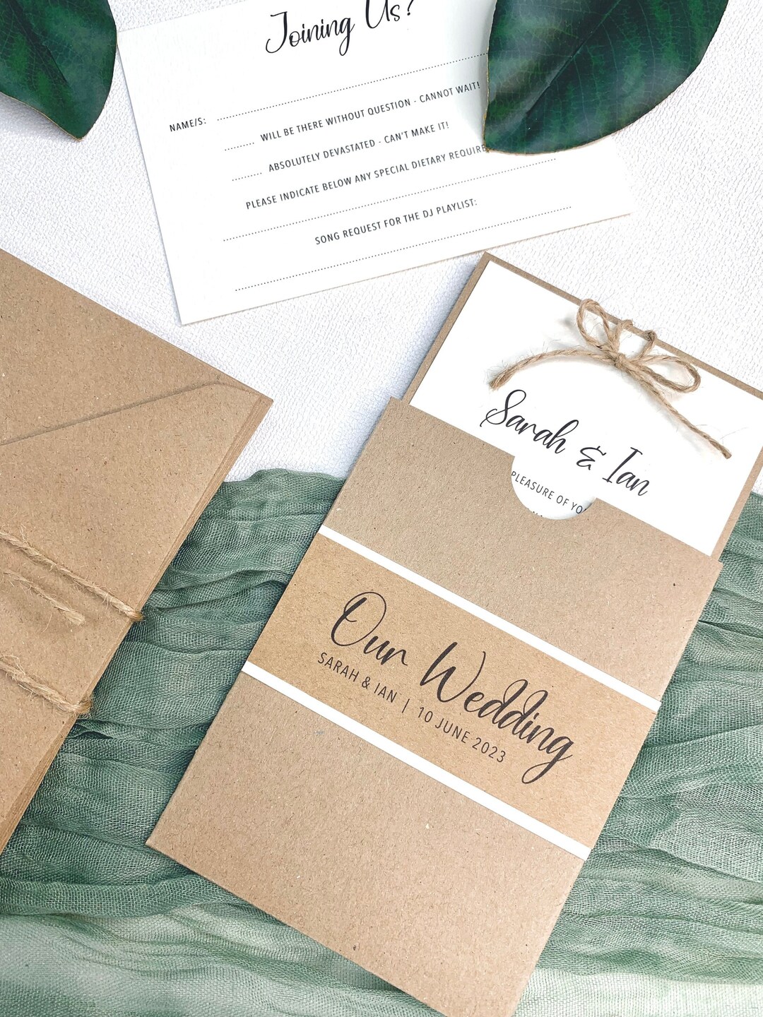 Pocket Wedding Invitation Wallet Invitation Rustic Wedding Invitation ...