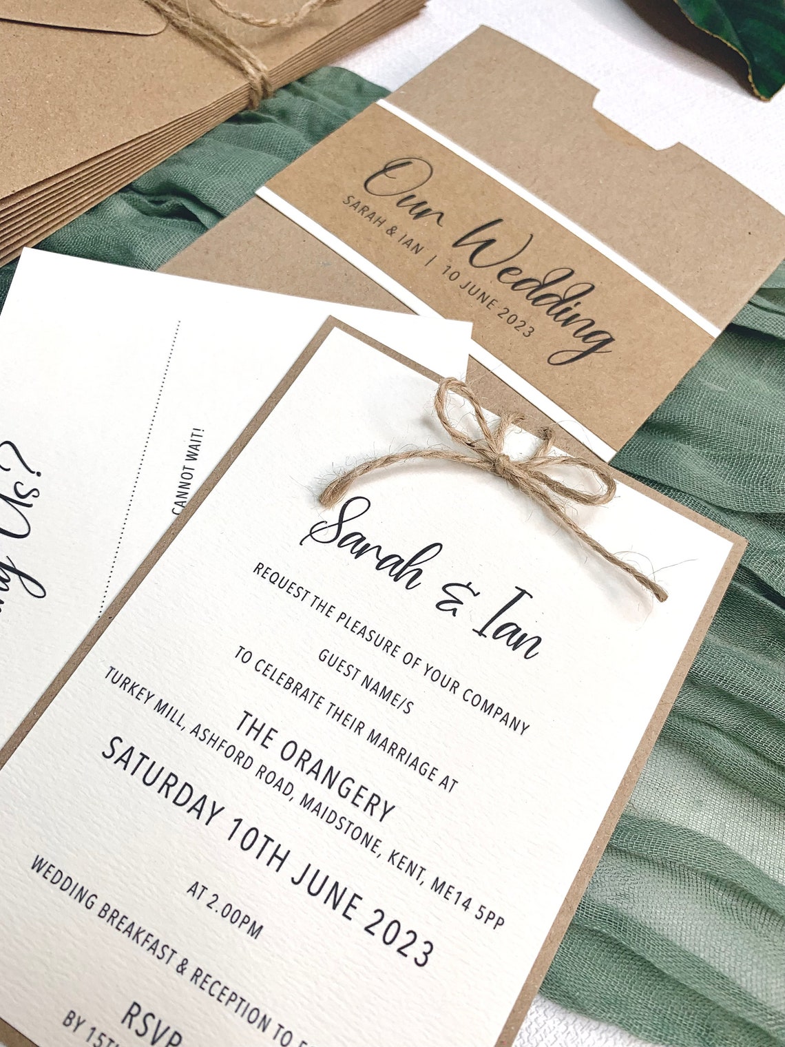 Pocket Wedding Invitation Wallet Invitation Rustic Wedding Invitation ...