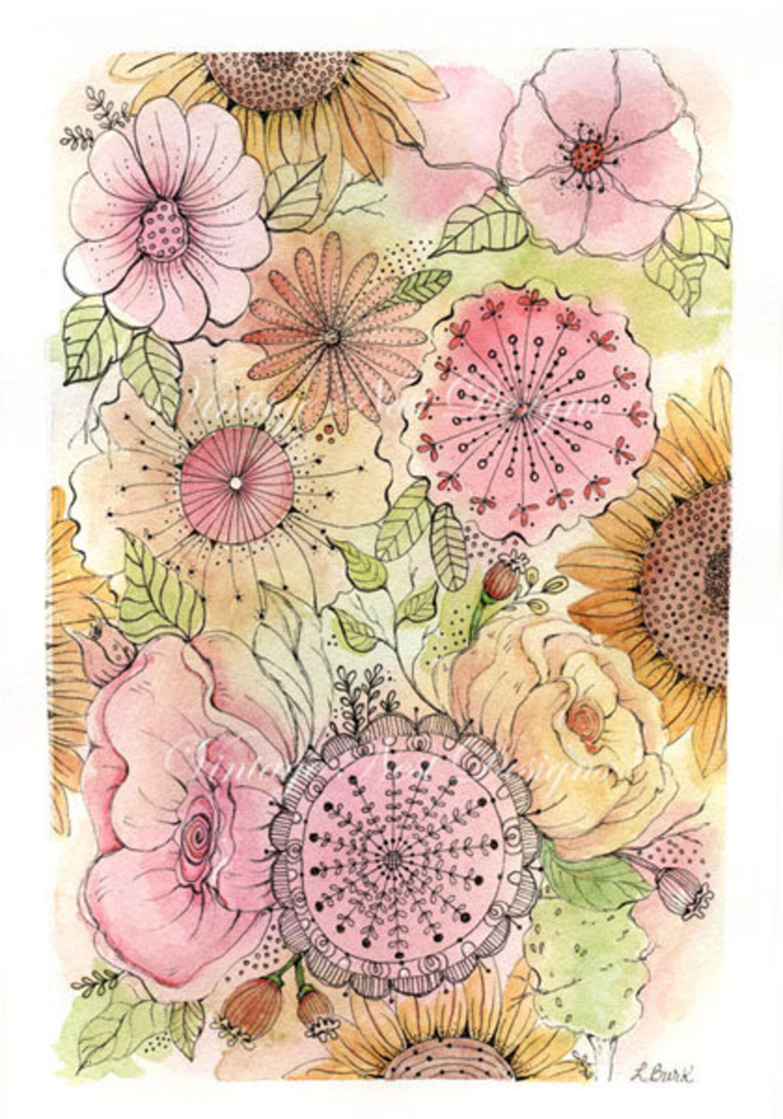 Digital Print Contemporary Art No.3 Watercolor Painting - Etsy