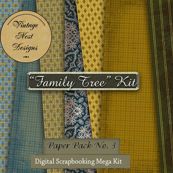 Digital Prints Family Tree Scrapbooking Kit Illustration - Etsy