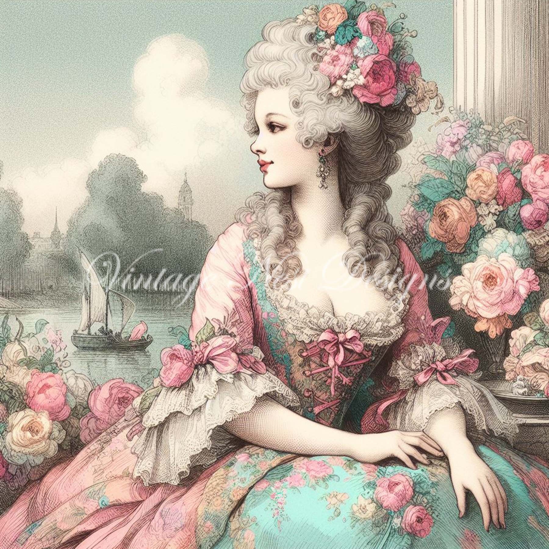 Digital Prints Marie Antoinette Paper Packet No.1 Illustrations - Etsy