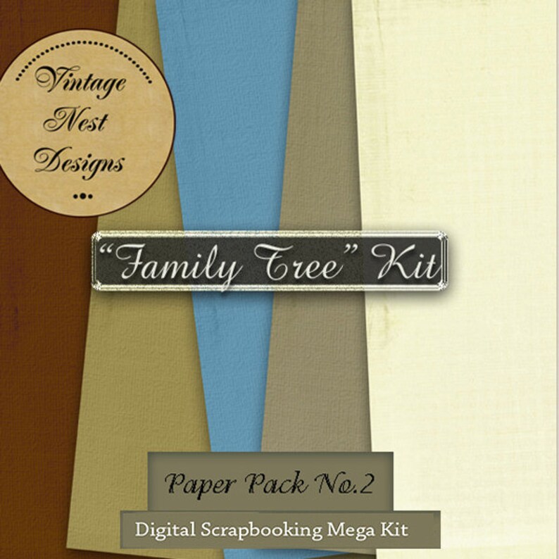 Digital Prints Family Tree Scrapbooking Kit Illustration - Etsy