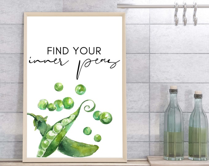 Find Your Inner Peas Kitchen Prints Food Puns Food - Etsy