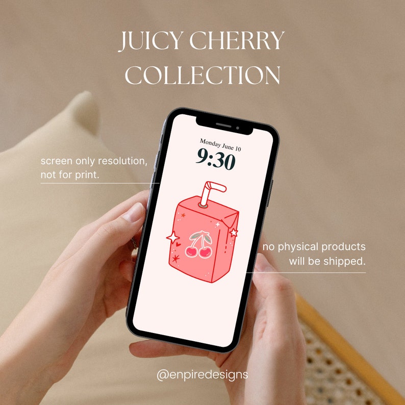 Cherry iPhone Lock Screen | Fruit Wallpaper | Cute Phone Background ...